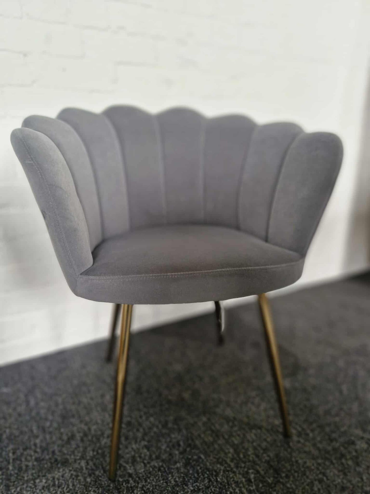 Grey Velvet and Gold Accent Chair – ExdiFurniture